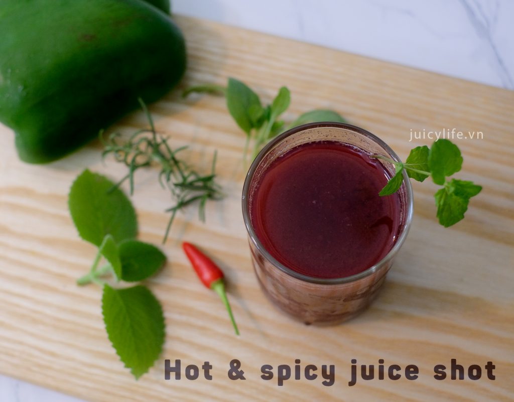 Nước ép của sự mạnh mẽ - Hot & Spicy herbal juice shot - Juicy Life